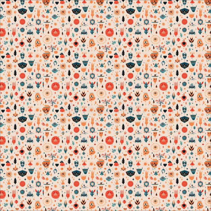 Seamless Autumn Harvest Pattern with Warm Rustic Elements. Perfect for ...