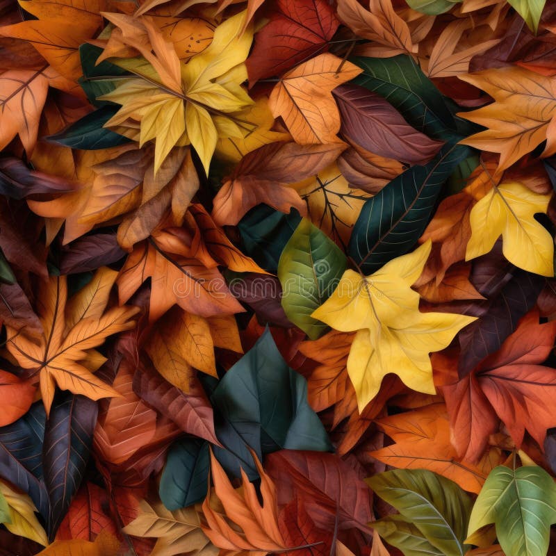 Seamless. Autumn Leaves on the Ground Stock Image - Image of seasonal ...