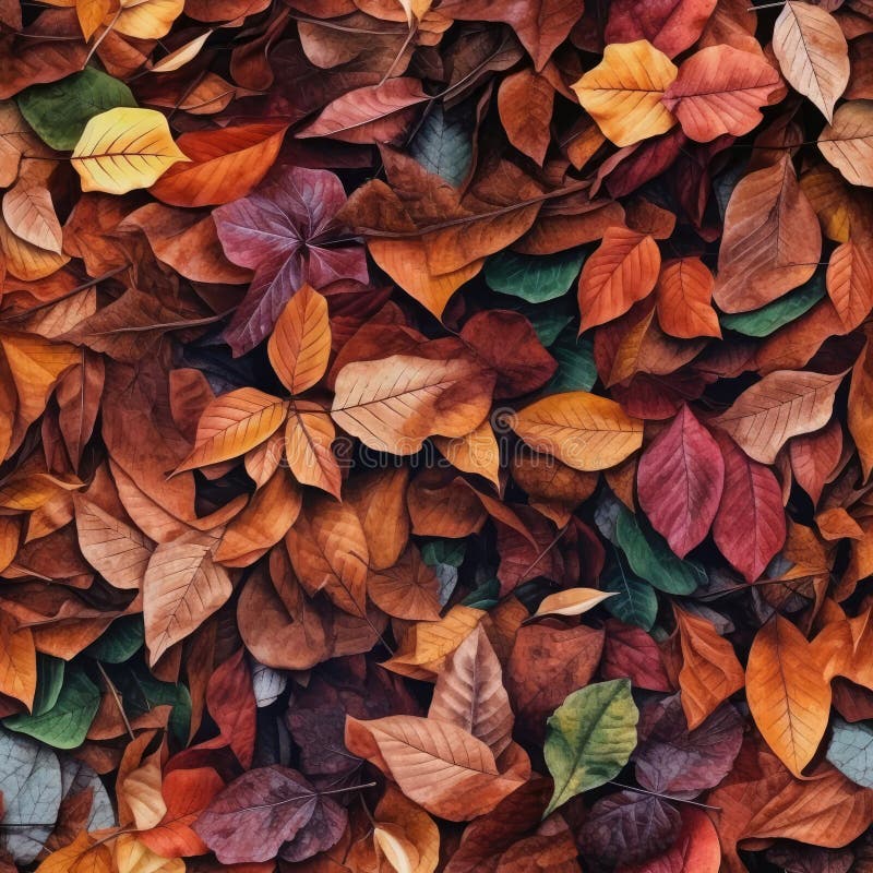 Seamless. Autumn Leaves on the Ground Stock Illustration - Illustration ...