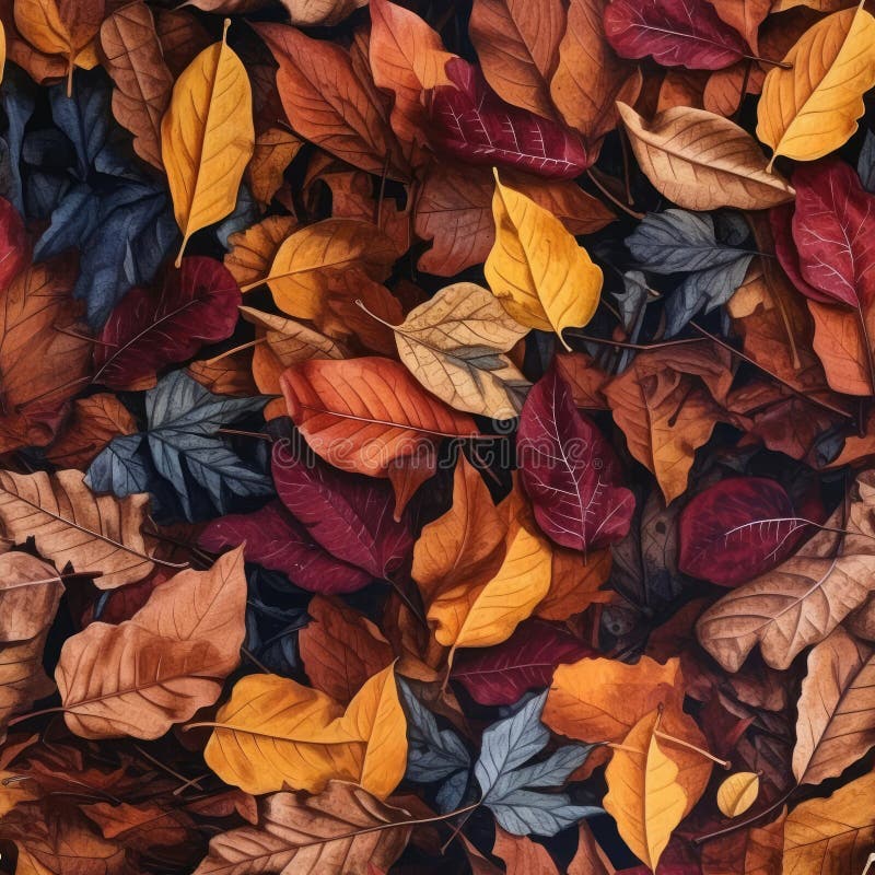 Seamless. Autumn Leaves on the Ground Stock Illustration - Illustration ...