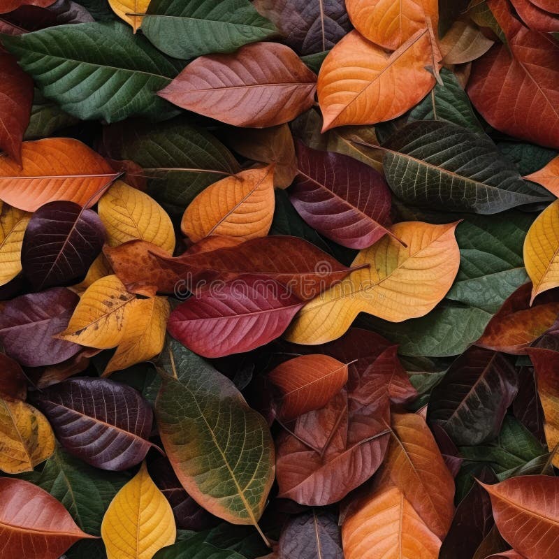 Seamless. Autumn Leaves on the Ground Stock Illustration - Illustration ...