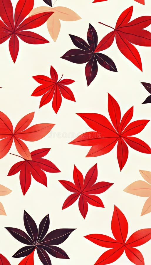 Seamless Autumn Leaves Pattern, Fall Foliage Background, Red, Orange ...