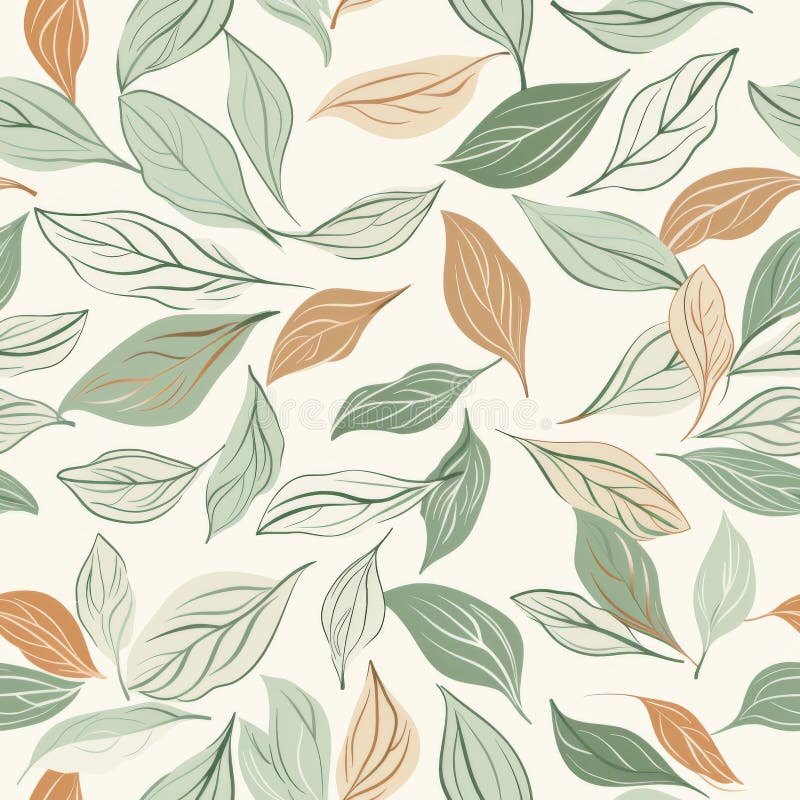 Seamless Autumn Leaves Pattern on Neutral Background Stock Image ...