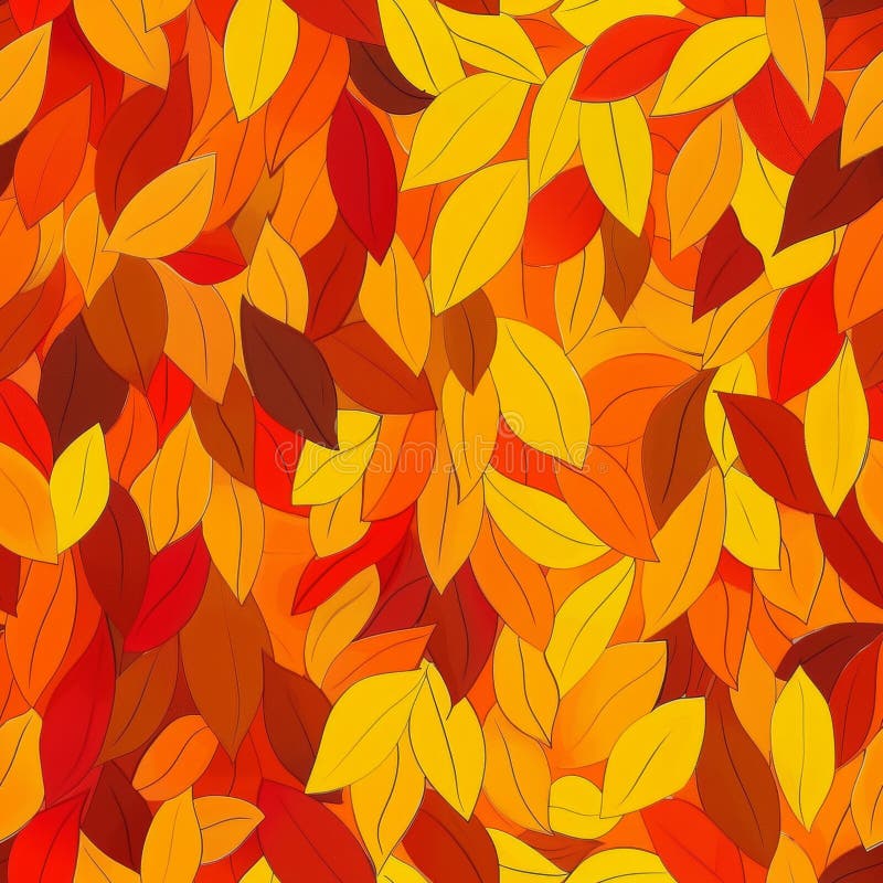 Seamless Autumn Leaves Pattern a Vibrant Background of Fall Colors in ...