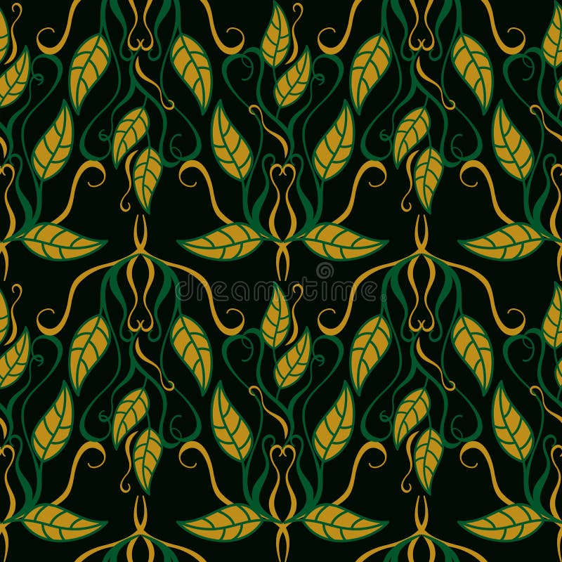Seamless Autumn Pattern with Falling Leaves. Stock Illustration ...