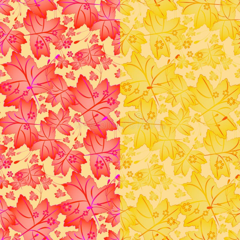 Seamless Autumn Pattern with Maple Leaves Stock Vector - Illustration ...