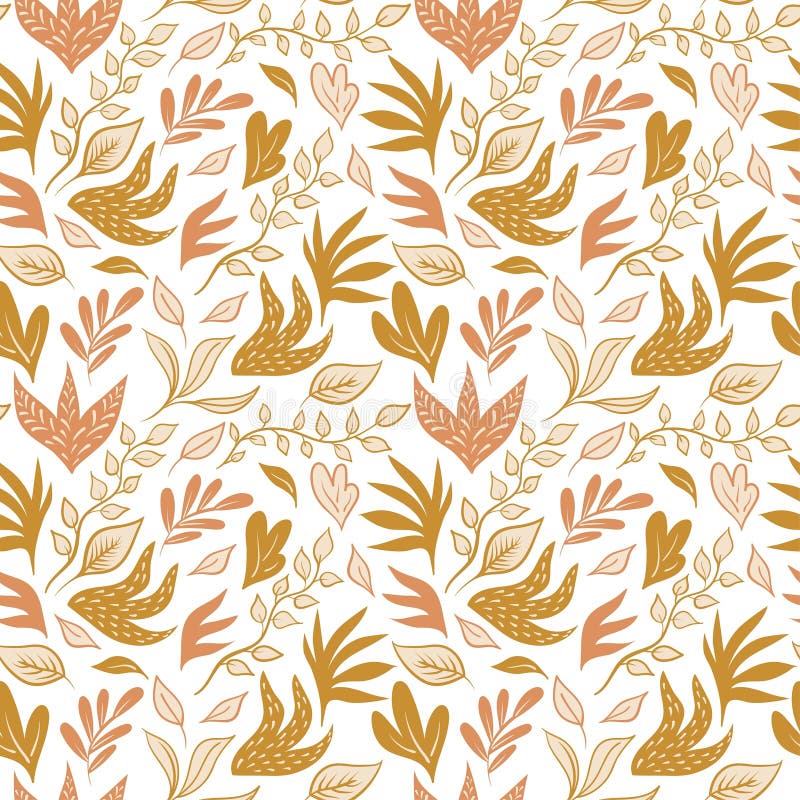 Seamless Autumn Pattern.repeating Vector Texture.stylized Autumn Leaves ...