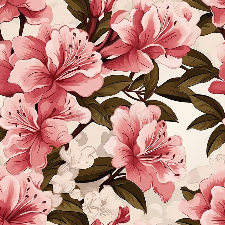 Seamless Azalea Vector Pattern for Stunning Designs Stock Illustration ...