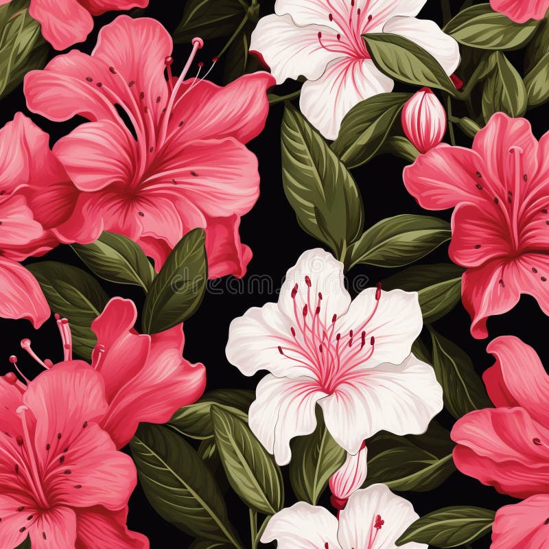 Seamless Azalea Vector Pattern for Stunning Designs Stock Illustration ...