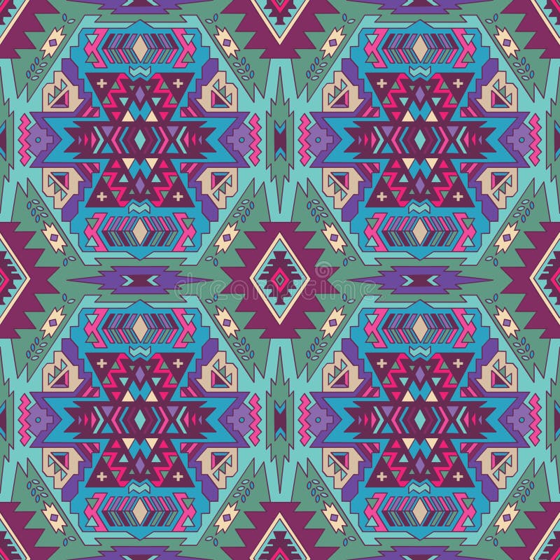 Seamless Aztec Pattern. Ethnic Background Stock Vector - Illustration ...