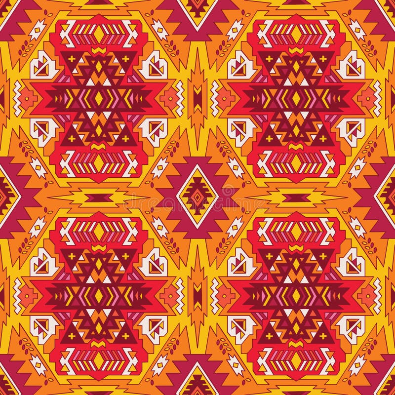 Seamless Aztec Pattern. Ethnic Background Stock Vector - Illustration ...