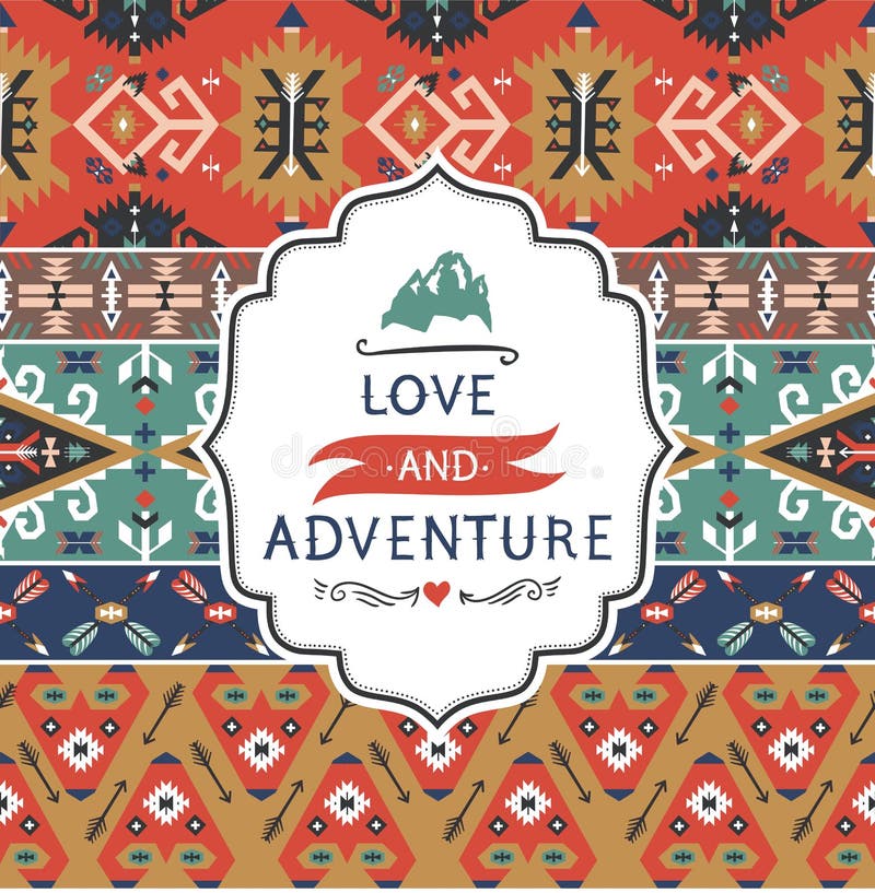 Seamless Aztec Pattern with Geometric Elements Stock Vector ...