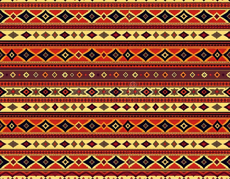 Seamless Aztec Pattern with Repeating Horizontal Stripes Stock ...