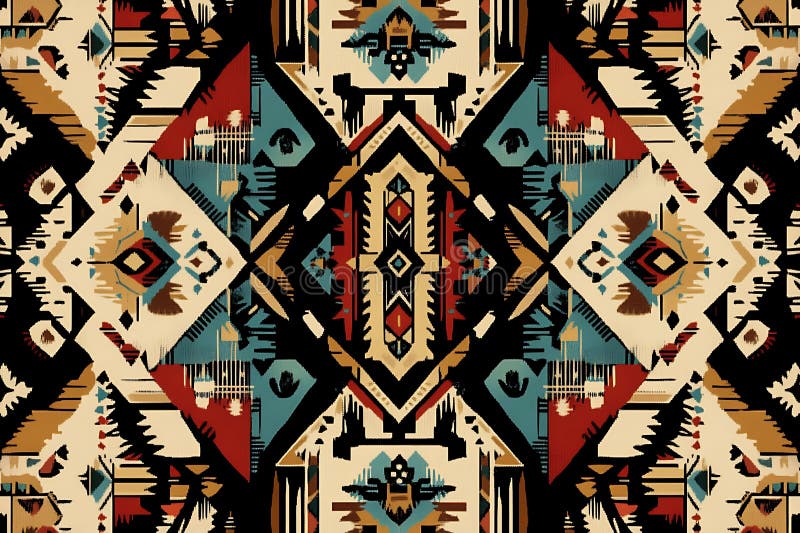Seamless Aztec Pattern Tribal Ethnic Background Vector Design for ...