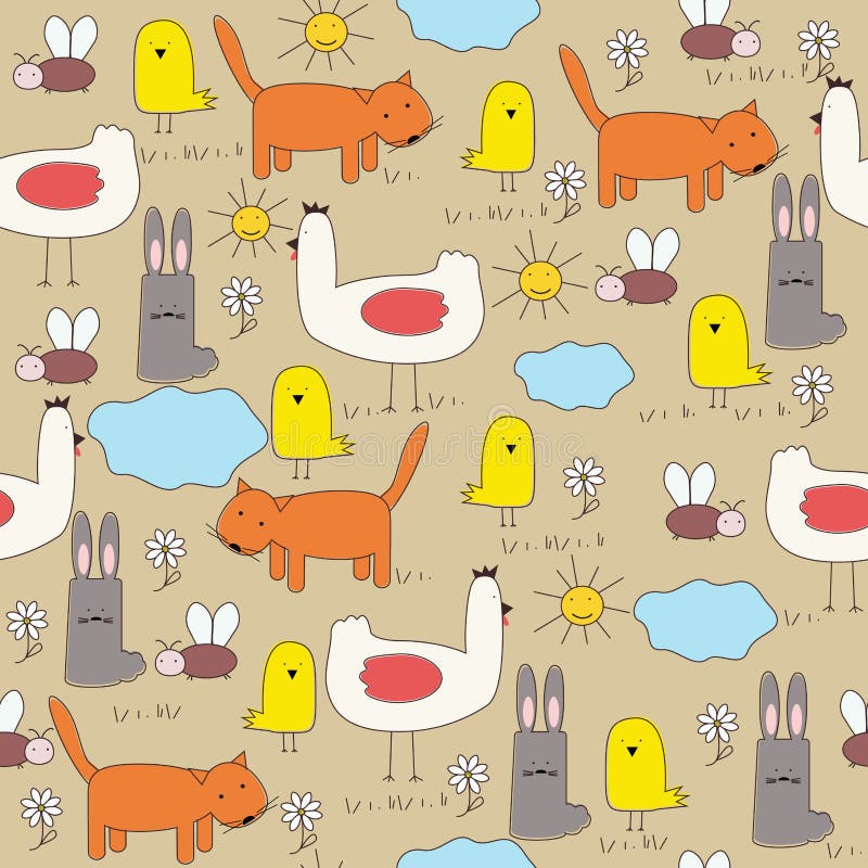 Seamless Background With Cartoon Drawings For Baby - Free Photo from ...