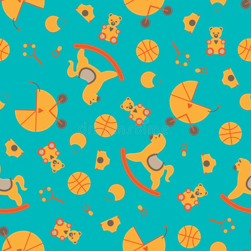 Seamless Baby Element Abstract Pattern Stock Vector - Illustration of ...