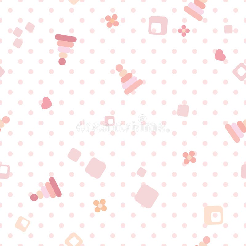 Seamless Baby Pattern Pink Color Stock Illustration - Illustration of ...