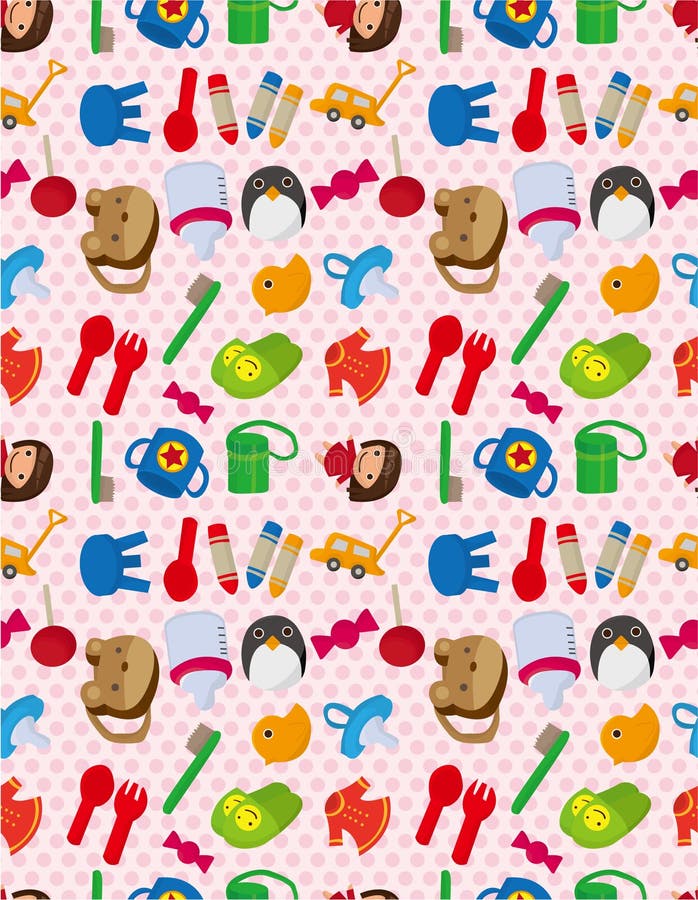 Kids Toys Vector Seamless Pattern. Color Toy for Baby Boy and Girl ...