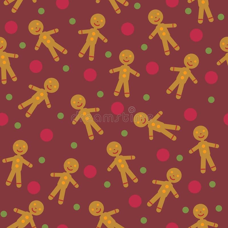 Gingerbread Seamless Pattern Christmas Stock Vector - Illustration of ...