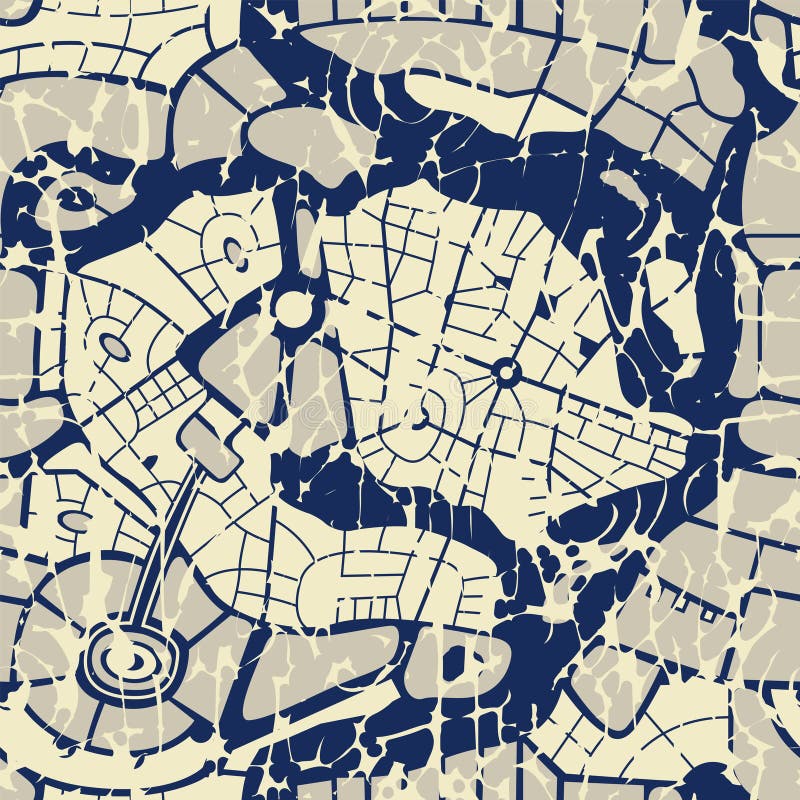 Seamless Background with an Abstract City Map Stock Vector ...