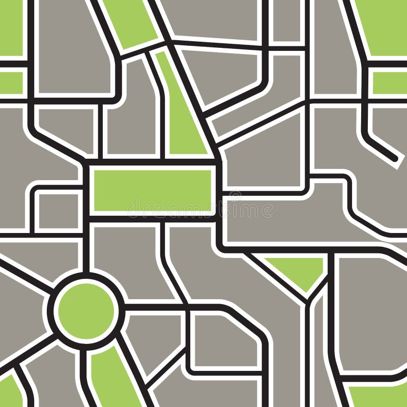Abstract Map Of City - Seamless Vector Background Stock Vector ...
