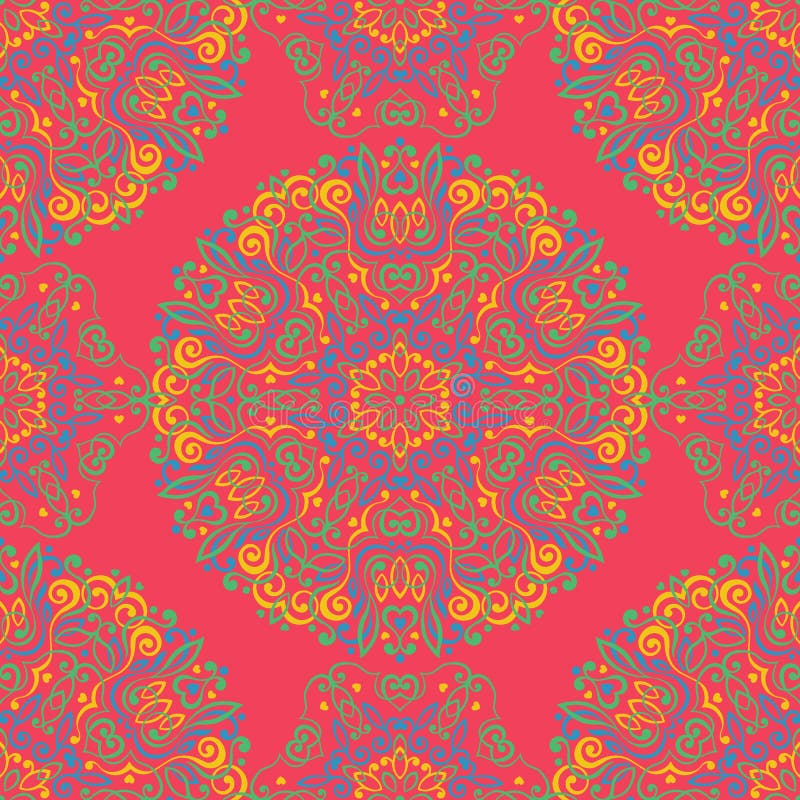 Seamless Background With Abstract Ethnic Pattern. Stock Vector ...