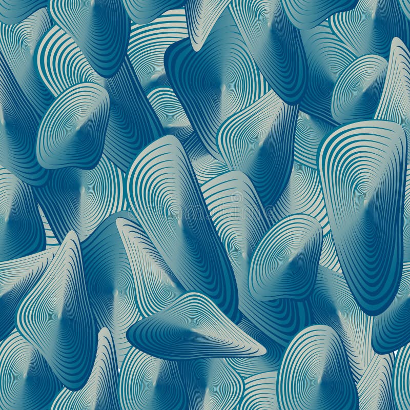 Seamless Background with Abstract Marine Wave Elements Stock ...