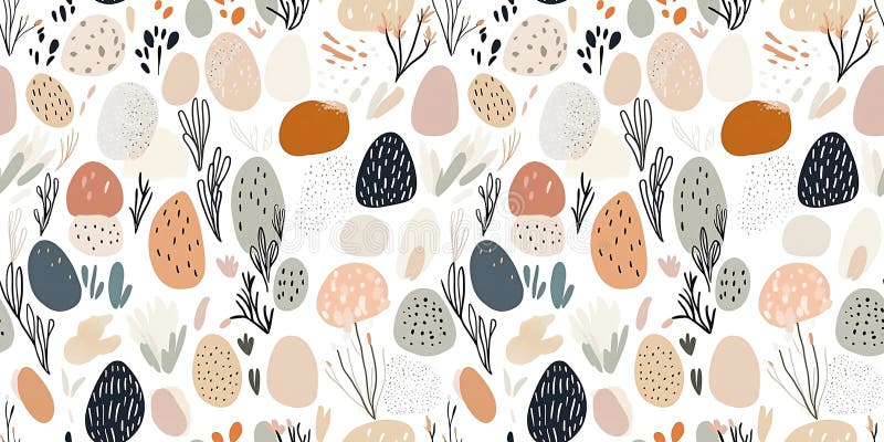 Seamless Background of Abstract Organic Pastel Shapes in Soft Easter ...