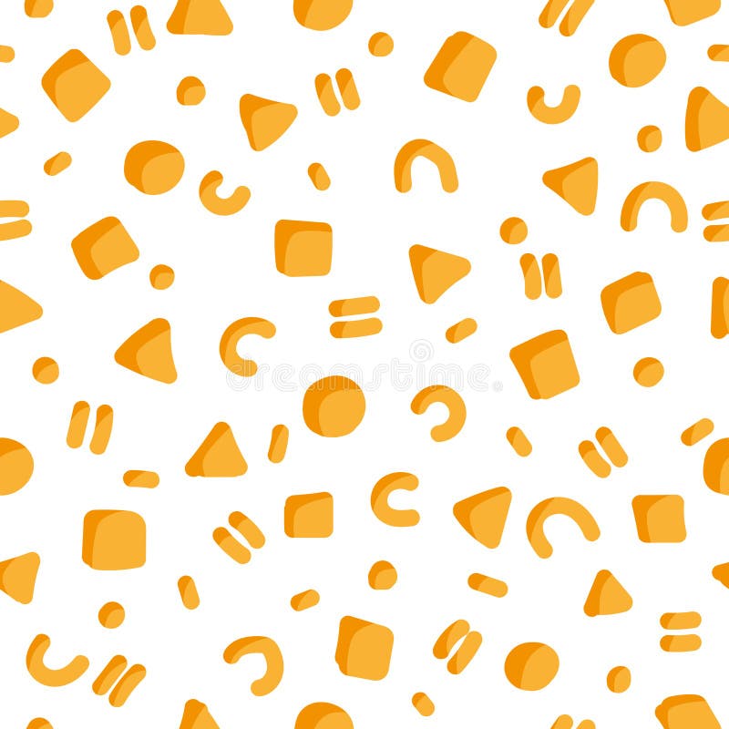 Seamless Background with Abstract Ornament. Yellow Elements on a White ...