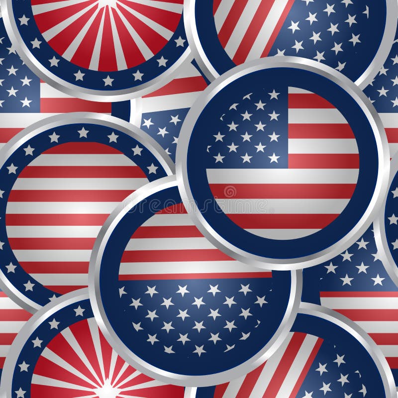 Patriotic Buttons - USA stock vector. Illustration of fourth - 3990225