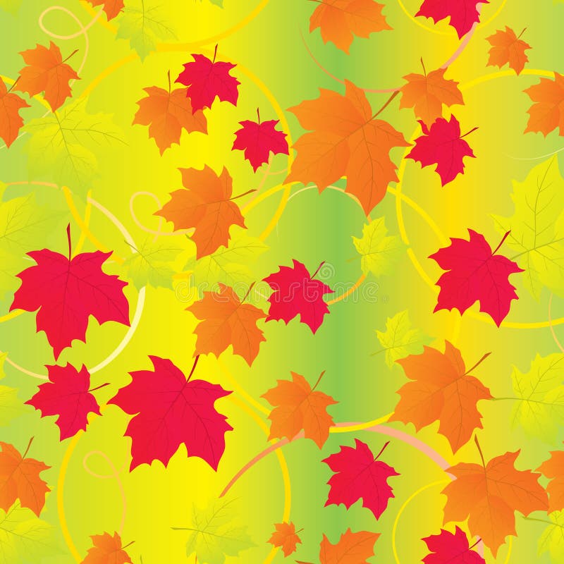 Seamless Background with Autumn Leaves Stock Vector - Illustration of ...