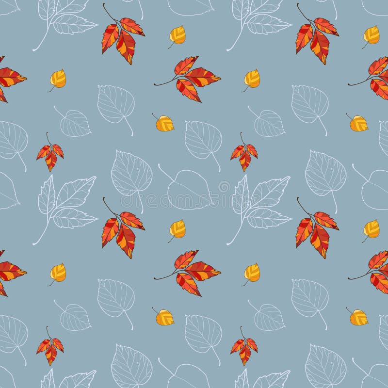 Seamless Background with Autumn Leaves Stock Vector - Illustration of ...