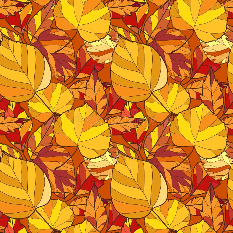 Seamless Background with Autumn Leaves Stock Vector - Illustration of ...