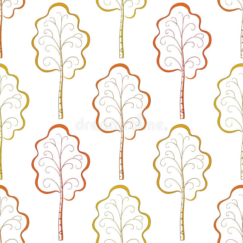 Vector Pattern with Leaves. Seamless Autumn Ornament. Fall Season ...