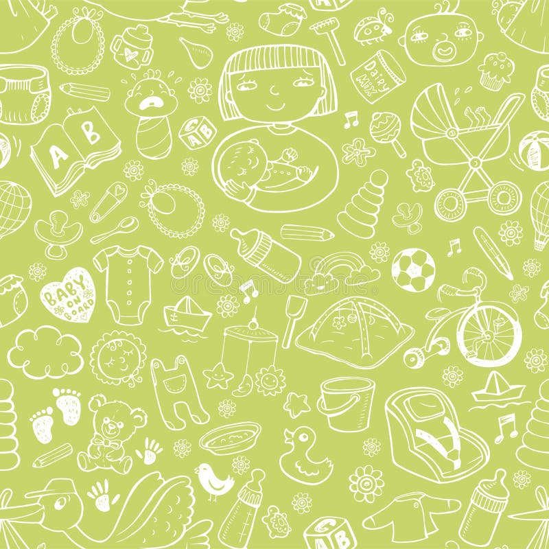 Seamless Background Baby Care Stock Vector - Illustration of health ...