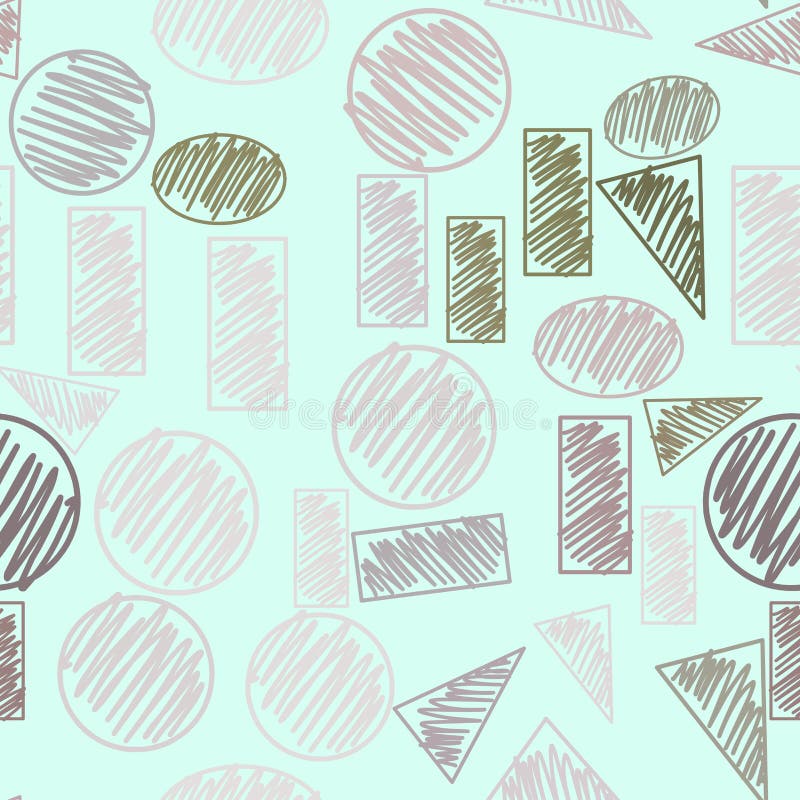 Seamless Background or Backdrop, Mixed or Mutiple Shapes Hand Drawn ...