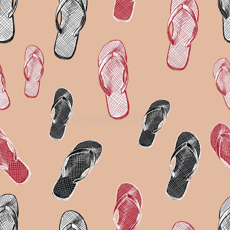Seamless Background of the Beach Slippers Stock Vector - Illustration ... Seamless Background of the Beach Slippers Stock Vector - Illustration ...
