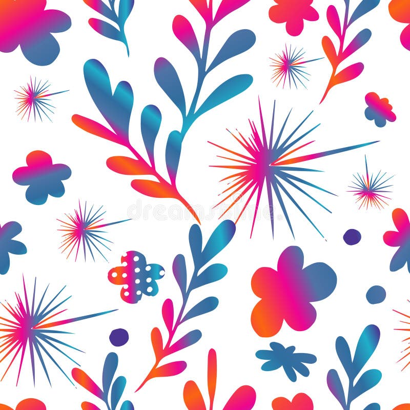 Seamless Background Beautiful Graphic Decorative Gradient Leaves with ...