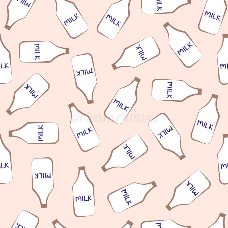 Seamless Background Bottle Milk Stock Vector - Illustration of blue ...