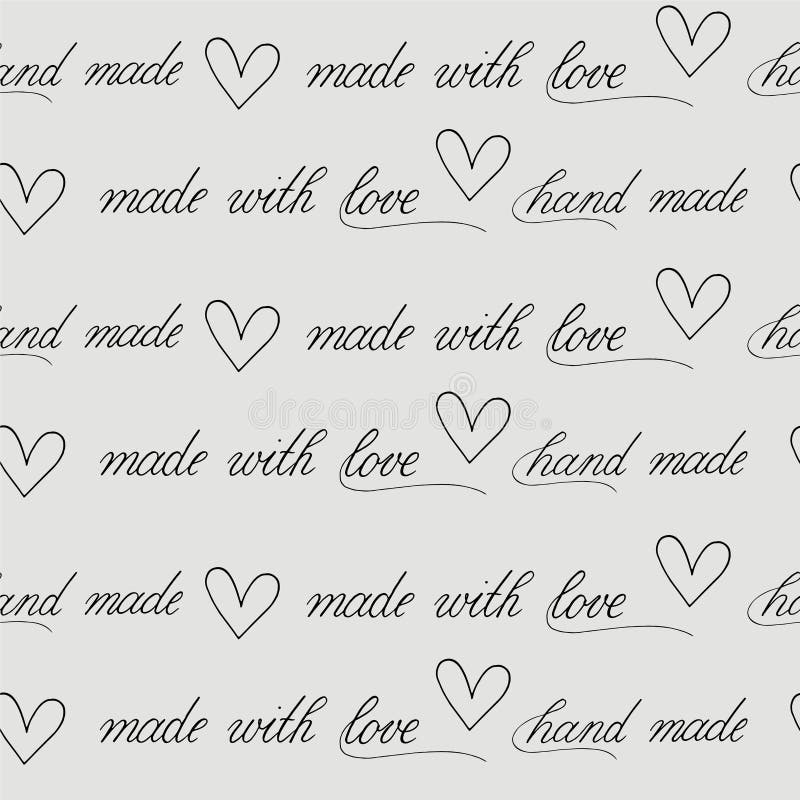 Seamless Background with Calligraphy for Handmade Package Stock ...