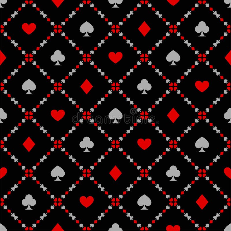 Seamless Background with Card Suits Stock Vector - Illustration of card ...