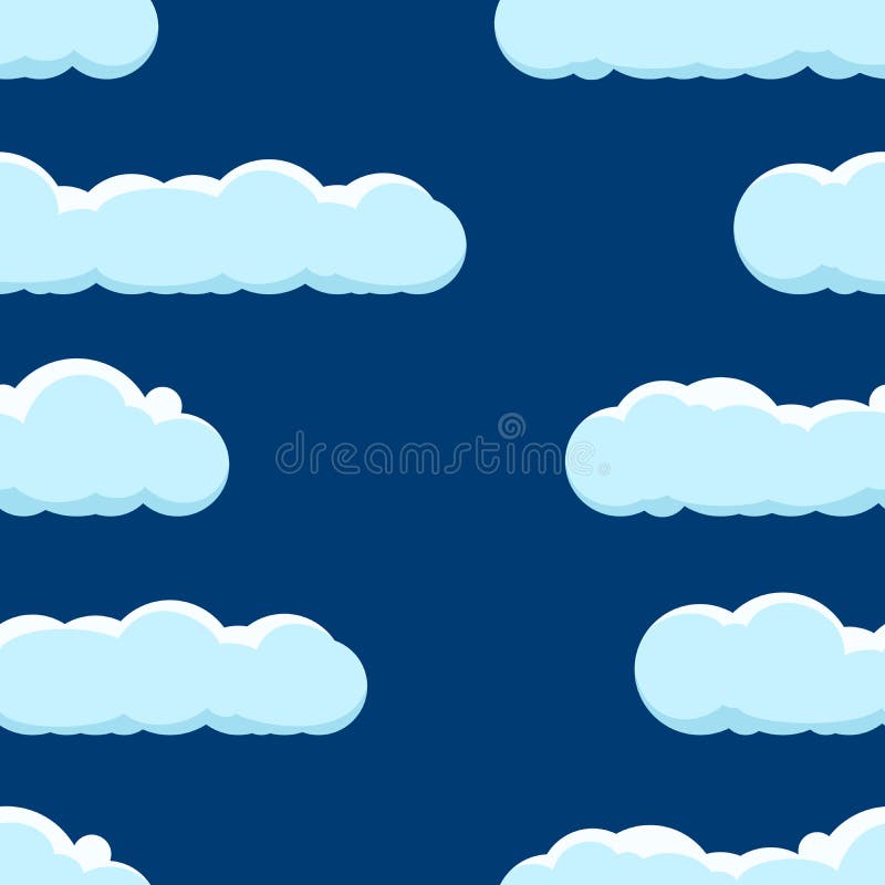 Seamless Background with Clouds Stock Vector - Illustration of flat ...
