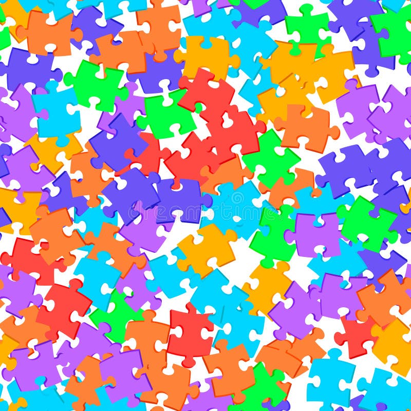 Seamless Background Colored Puzzles Stock Illustration - Illustration ...