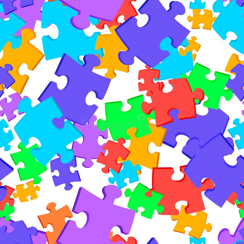 Seamless Background Colored Puzzles Stock Illustration - Illustration ...