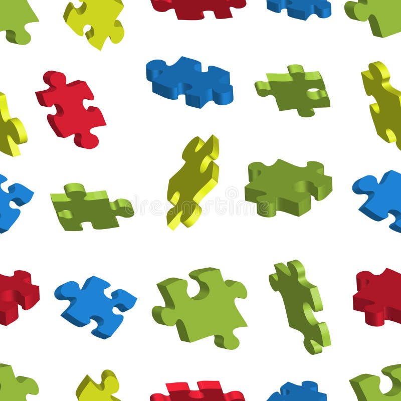 Seamless Background with Colorful 3d Puzzles Stock Illustration ...