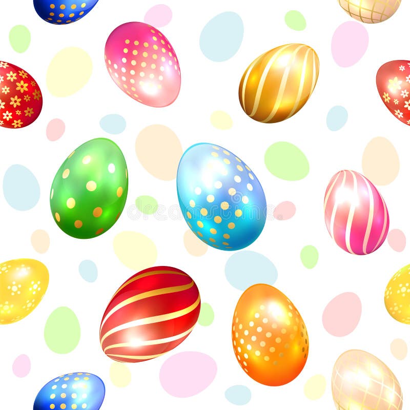Seamless Easter Background with Eggs and Bunny Ears Stock Vector ...