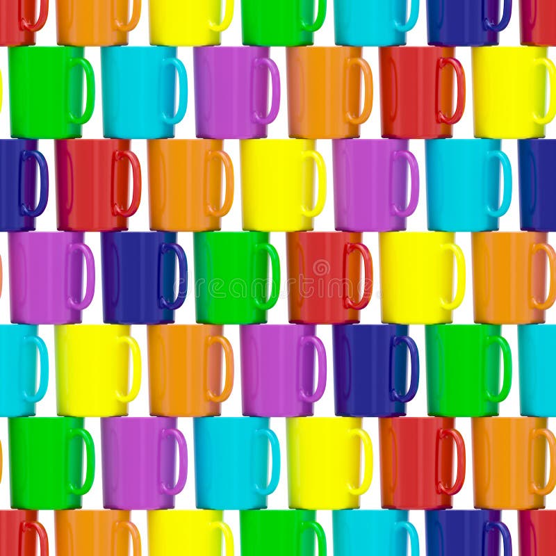 Seamless Background Composed of Colorful Ceramic Cups Stock ...