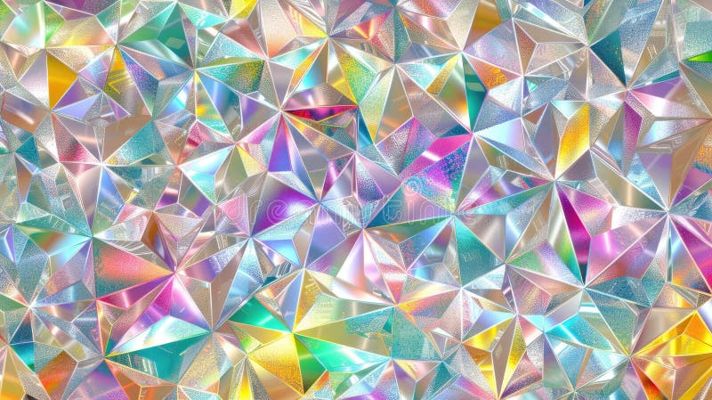 Seamless Background with Crystal Prismatic Mosaic Pattern, a ...