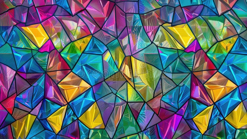 Seamless Background with Crystal Prismatic Mosaic Pattern, a Mesmerizing and Intricate Design ...