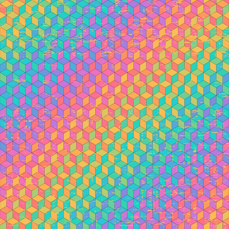 Geometric Seamless Pattern of a Cubes in Low Poly Style. Cubes Style ...